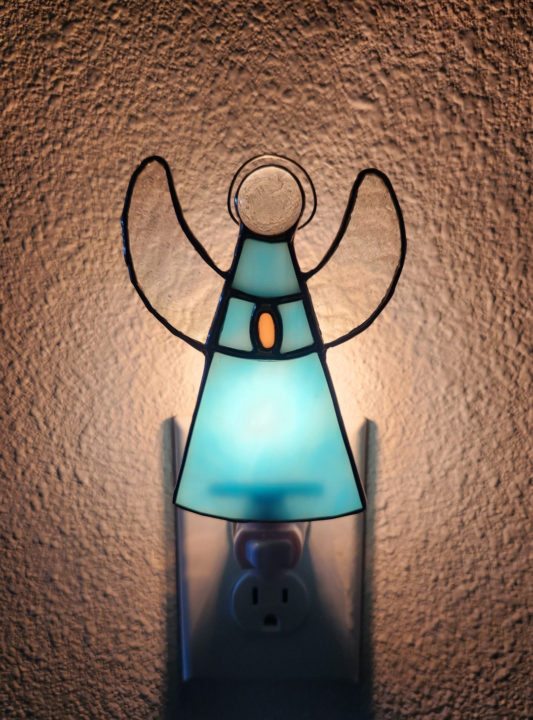 Angel Night Light Stained Glass - Etsy