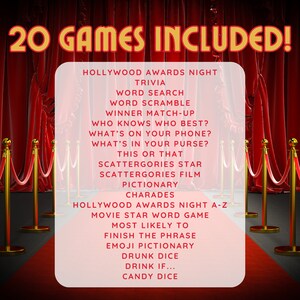 Oscars Party 20 Game Bundle, Oscars Party, Oscars Party Games, Adult ...