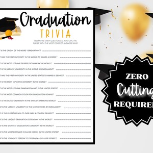 Graduation Trivia Printable Graduation Party Game, Graduation Games ...
