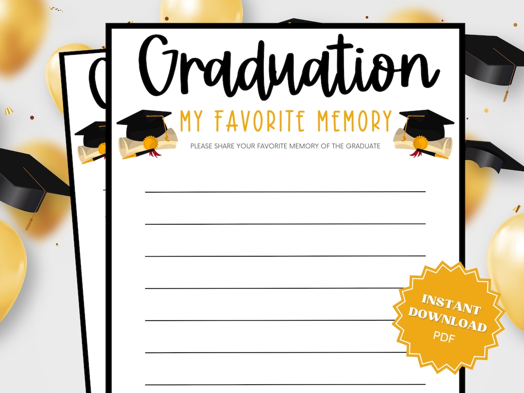 My Favorite Memory Graduation Party Game, Graduation Advice, Graduation ...