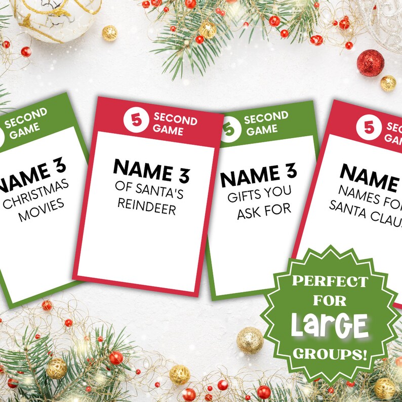 Christmas 5 Second Rule Game: Holiday Party Fun (digital Download) - Etsy