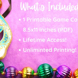 Mardi Gras Candy Dice Game, Mardi Gras Party, Mardi Gras Printable ...