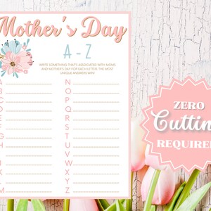 A-Z Mothers Day Game for Kids, Mothers Day Games, Word Game, Word ...