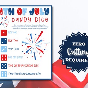 Candy Dice 4th of July Game, 4th of July Games, 4th of July Party, 4th ...