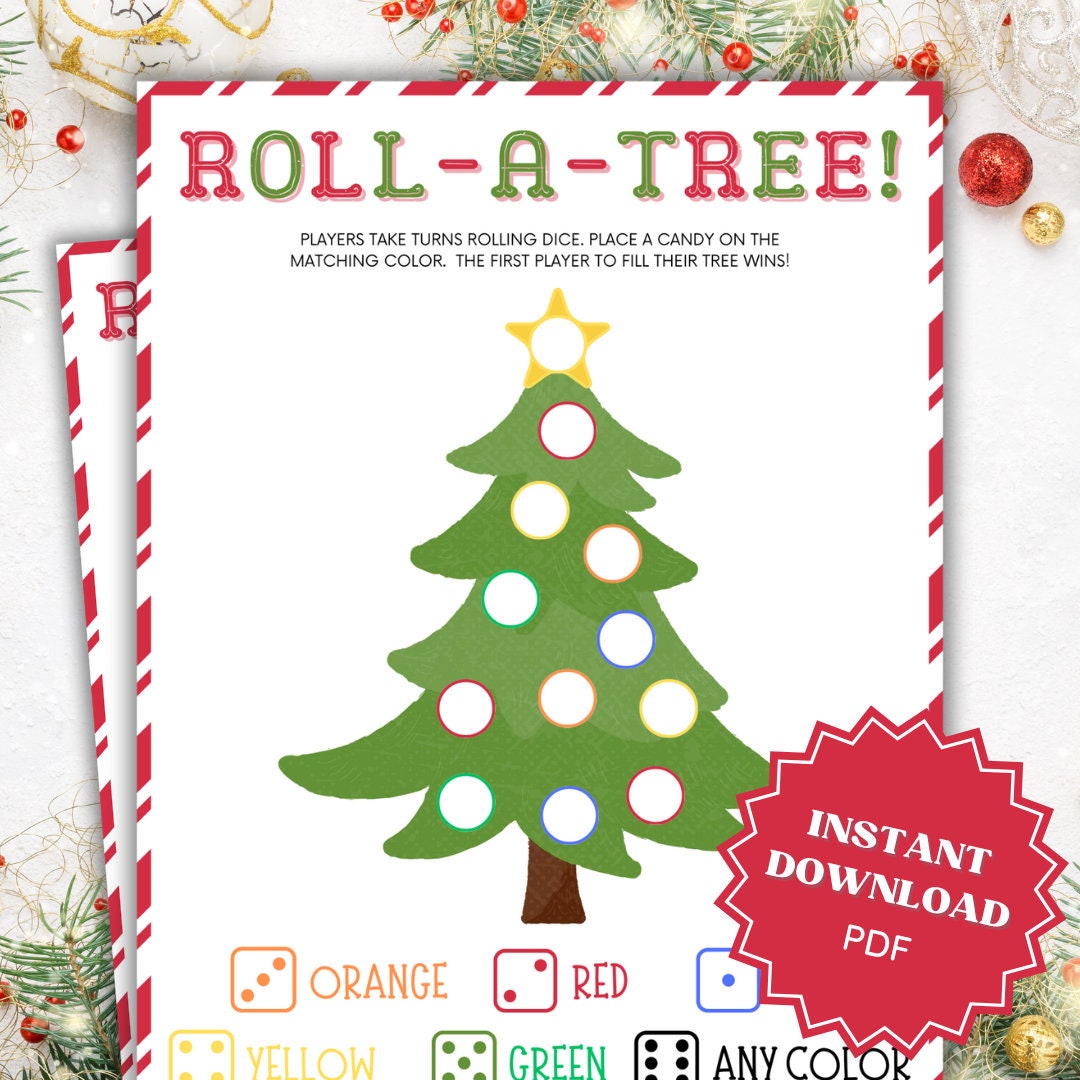 Roll A Christmas Tree Dice Game: Printable Kids Activity (PDF) - Etsy