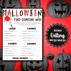 Find Someone Who Halloween Game: Printable Party Activity (digital ...
