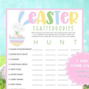 Scattergories Printable Easter Game, Easter Games for Kids, Printable ...