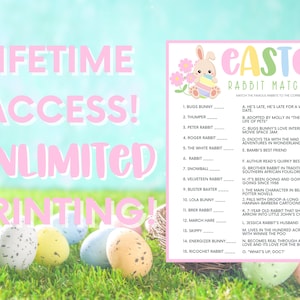 Rabbit Match up Printable Easter Game, Group Games, Trivia Games ...