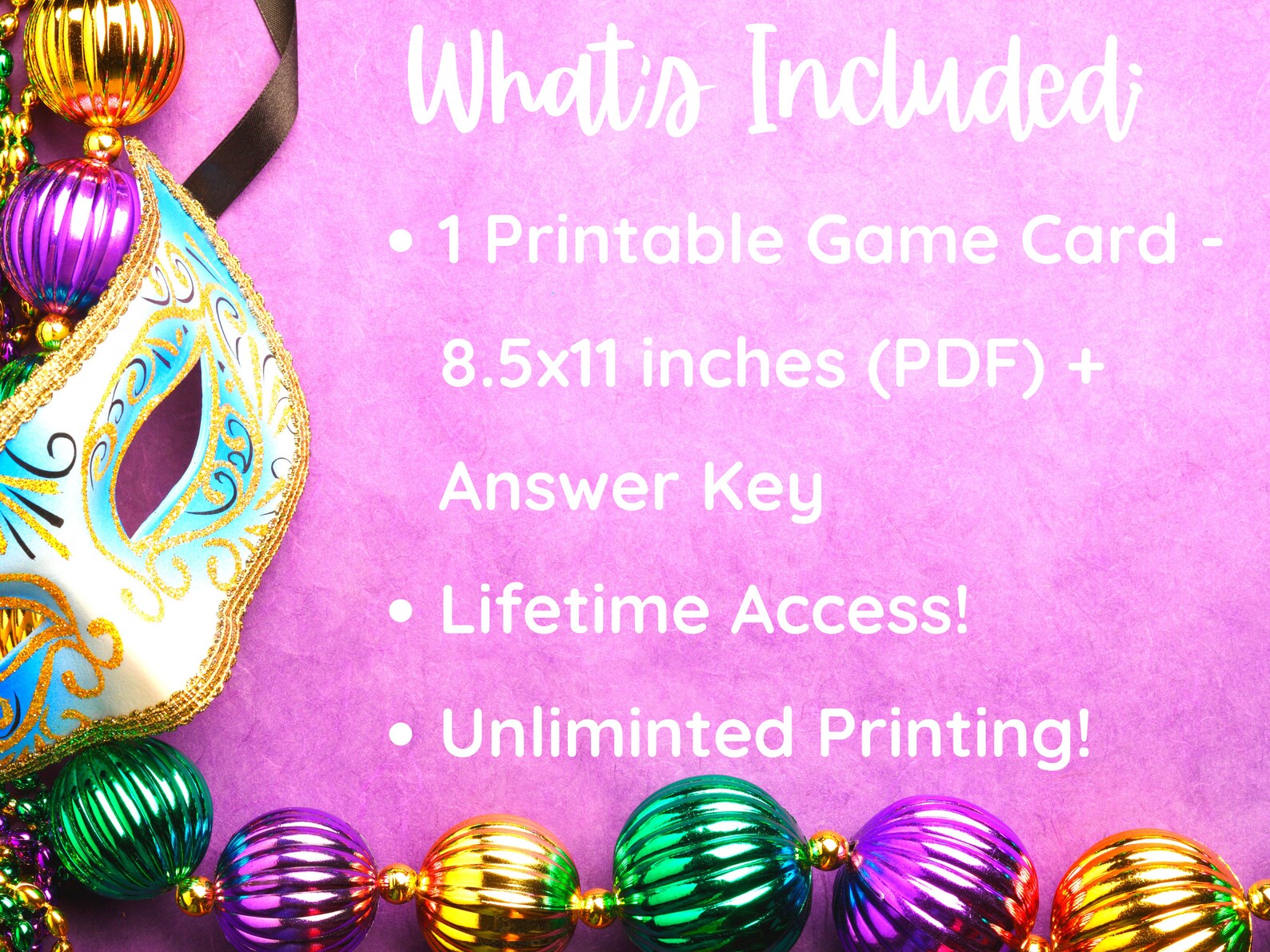 Mardi Gras Phrase Match Trivia Game: Printable Party Activity (PDF) - Etsy