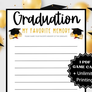 My Favorite Memory Graduation Party Game (digital Download) - Etsy