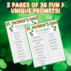 St Patricks Day Pictionary Game, St Patricks Games, St Patricks Game ...