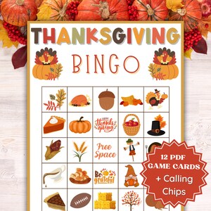 Thanksgiving Bingo Game Cards for Kids: Fall Printable (digital ...
