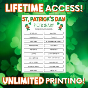 St Patricks Day Pictionary Game, St Patricks Games, St Patricks Game ...