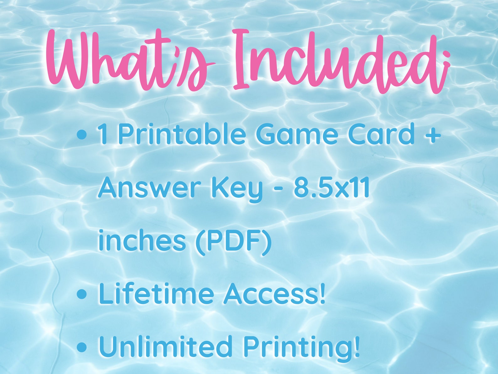 Word Scramble Pool Party Printable Game Pool Party Games - Etsy