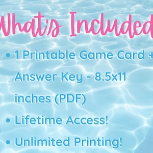 Word Scramble Pool Party Printable Game, Pool Party Games, Pool Party ...