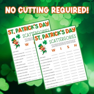 St. Patricks Day Scattergories Game, St Patricks Games, St Patricks ...