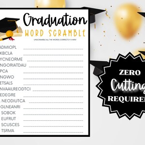 Word Scramble Printable Graduation Party Game, Graduation Games, Grad ...