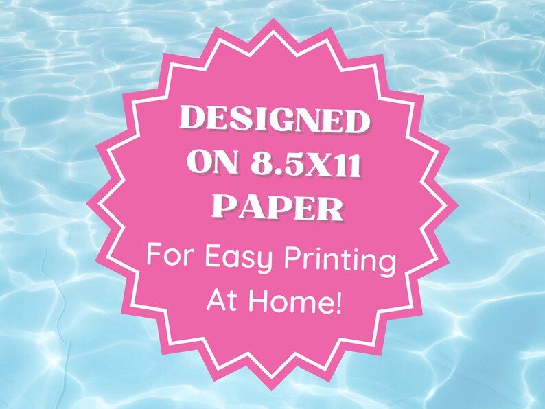 Word Game Pool Party Printable Game for Kids Pool Party - Etsy