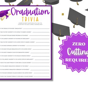 Graduation Trivia Printable Graduation Party Game, Graduation Games ...