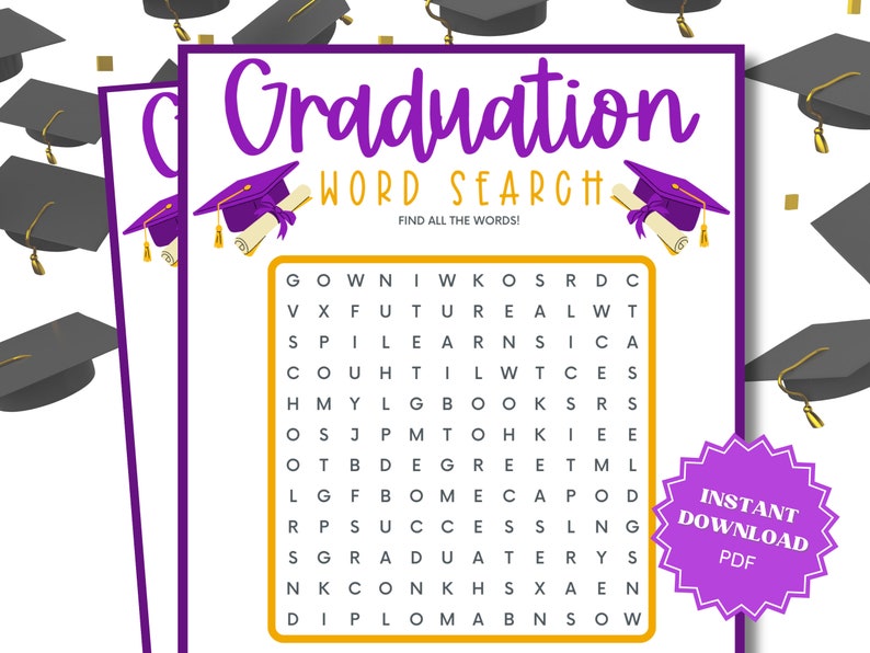 Word Search Graduation Party Printable Game Graduation Games - Etsy