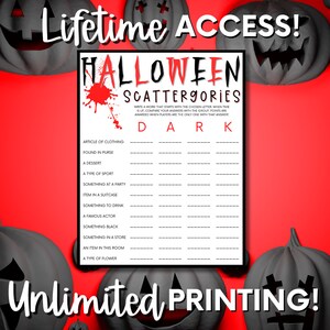 Scattergories Halloween Game Printable, Word Games, Halloween Games ...