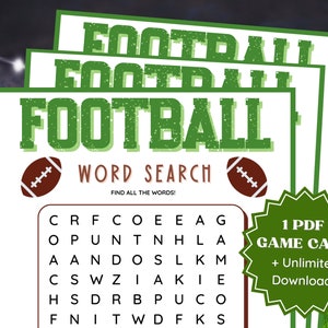 Word Search Super Bowl Party Game, Kids Word Search, Super Bowl Games ...