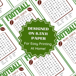 Word Search Super Bowl Party Game, Kids Word Search, Super Bowl Games ...