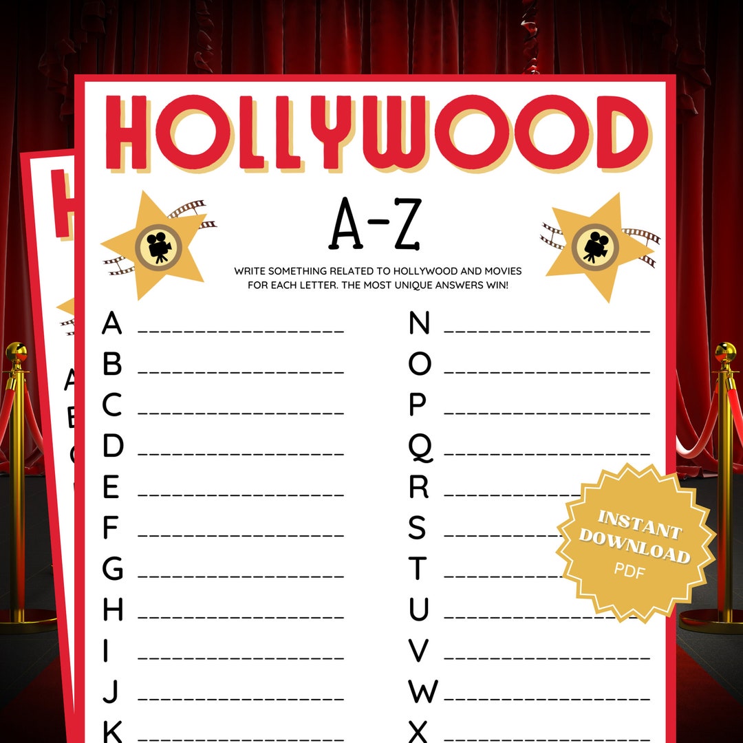 Oscars Party A-Z Word Game, Oscar Party Games, Oscars Party, Oscars ...