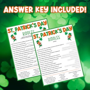 Riddles St Patricks Day Games for Kids, Trivia Game, St Patricks Games ...
