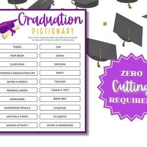 Pictionary Printable Graduation Game, Pictionary Game, Group Party ...