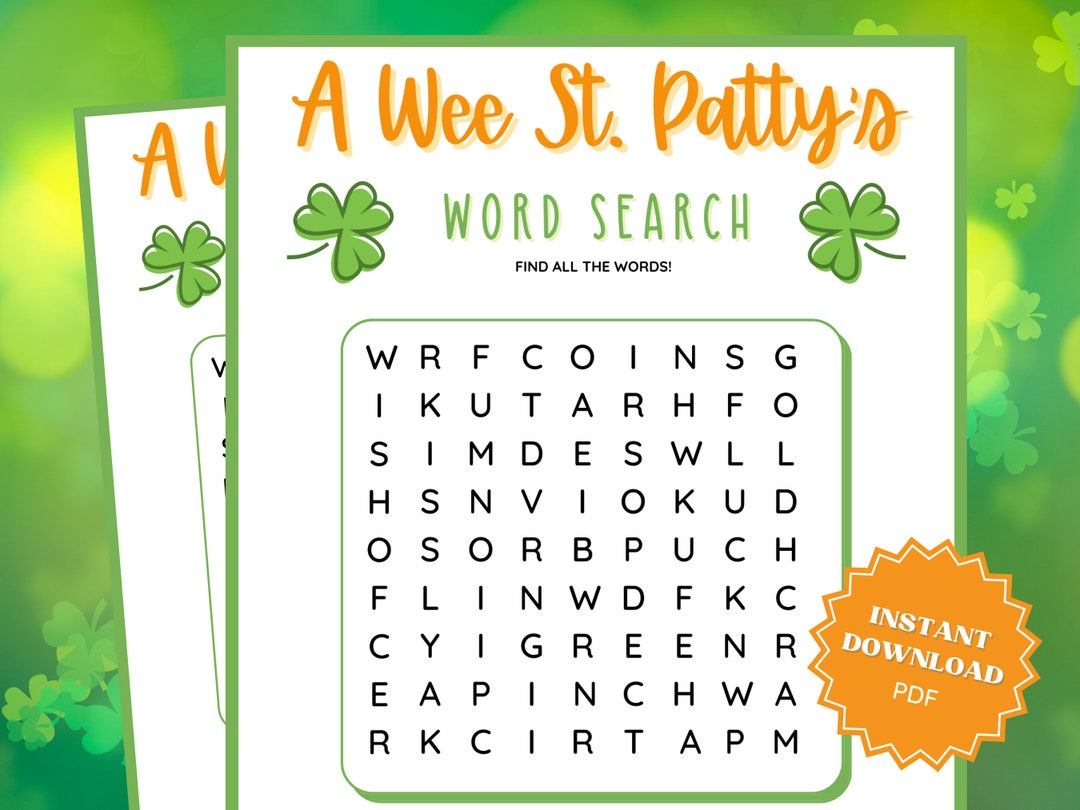 St Patricks Day Game Word Search, St Patricks Games, St Patricks Day ...