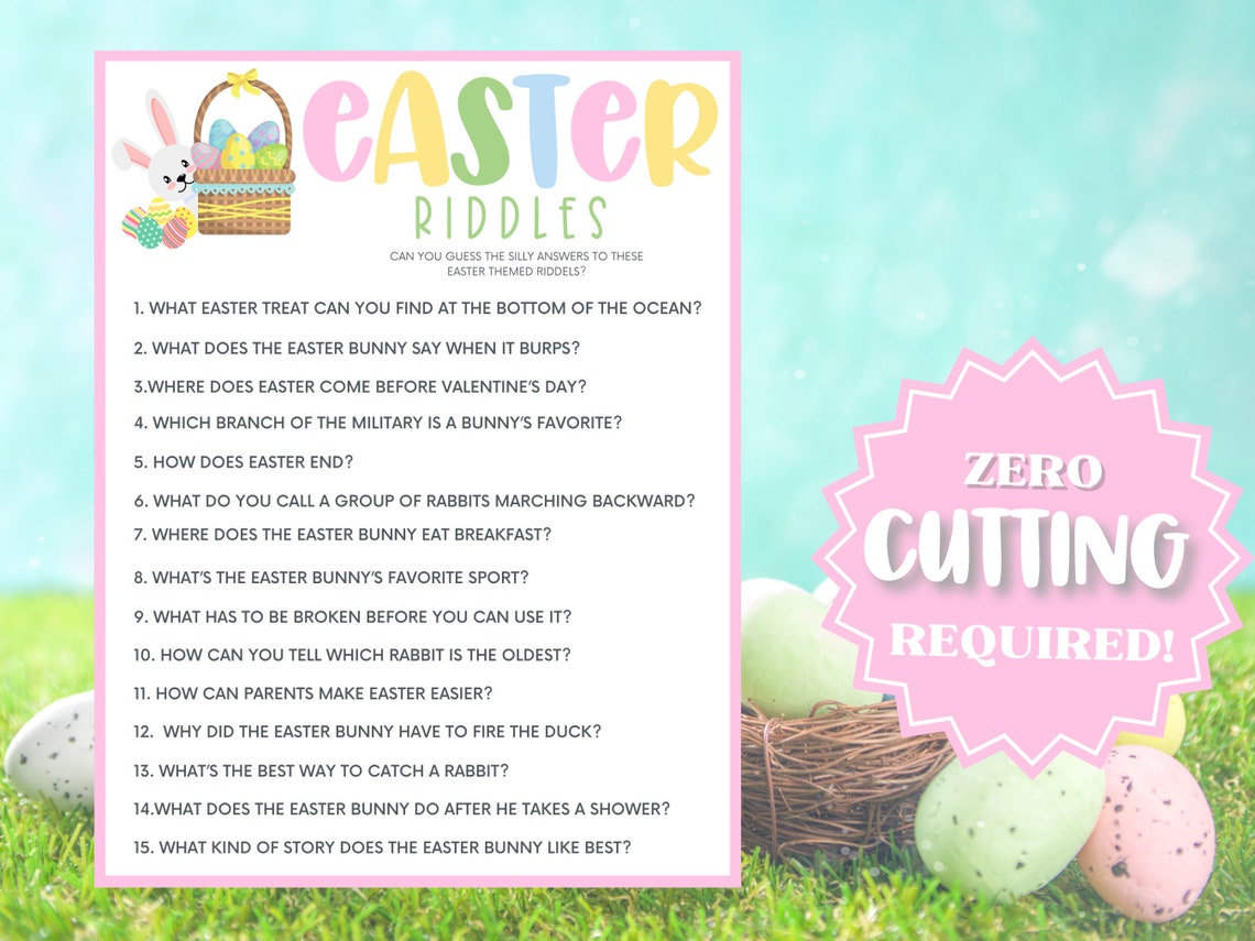 Easter Riddles Printable Game: Fun Easter Party Activity (digital ...