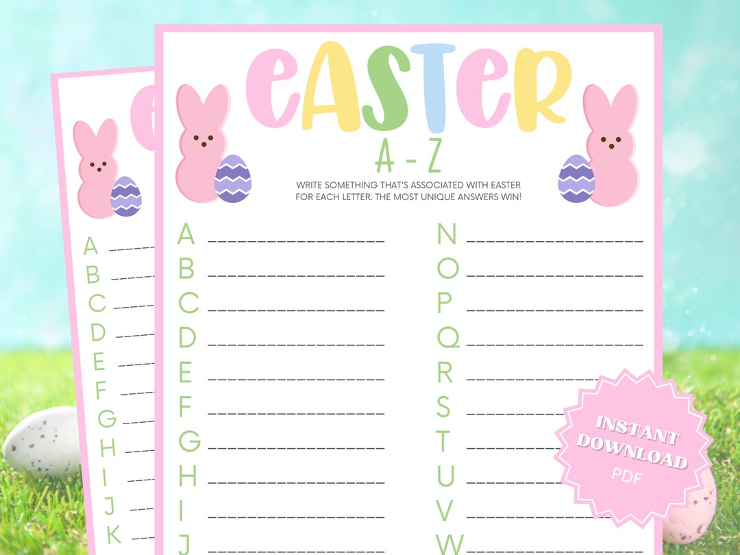 Easter A-Z Word Game, Easter Games for Kids, Printable Easter Games ...