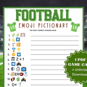 Emoji Pictionary Super Bowl Party Game, Super Bowl Games, Family Party ...