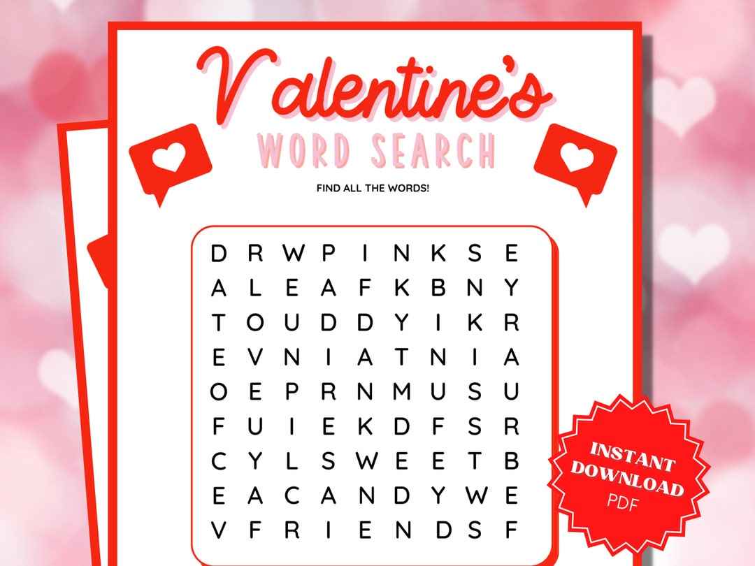 Valentine's Day Word Search, Classroom Games, Word Games, Valentines ...