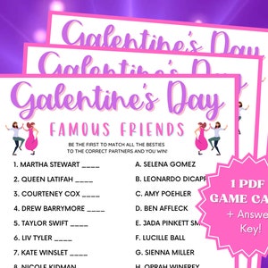 Galentine's Day Famous Friends Trivia Game (digital Download) - Etsy