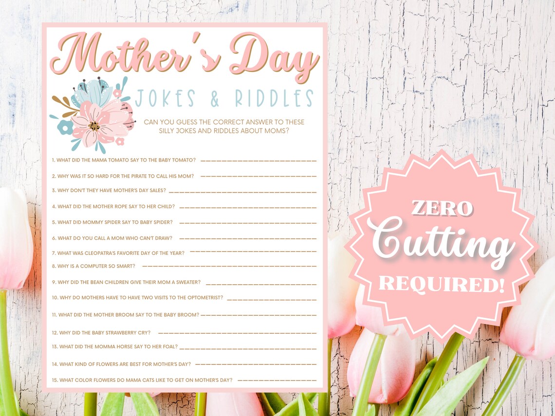 Jokes and Riddles Trivia Printable Mothers Day Game Group - Etsy