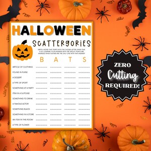 Halloween Scattergories Game: Printable Word Games (digital Download ...