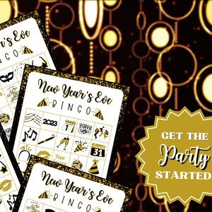 New Years Eve Bingo Party Game, Holiday Party Games, New Years 2023 ...