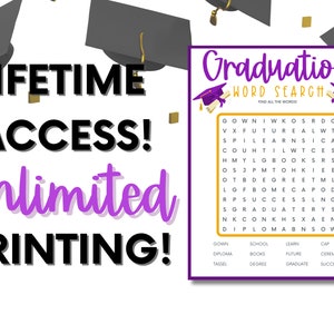 Word Search Graduation Party Printable Game, Graduation Games, Grad ...