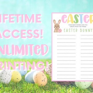 Easter Bunny Word Game, Easter Games for Kids, Printable Easter Games ...