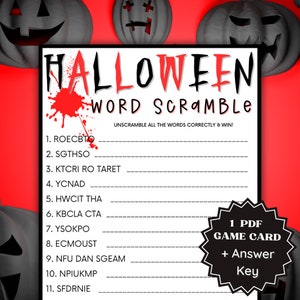 Word Scramble Halloween Game Printable, Halloween Games Download ...