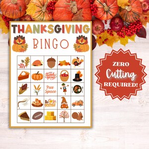 Thanksgiving Bingo Game Cards for Kids: Fall Printable (digital ...