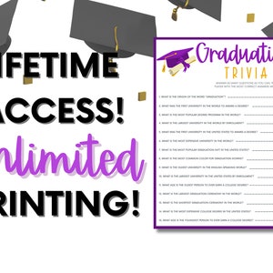 Graduation Trivia Printable Graduation Party Game, Graduation Games ...