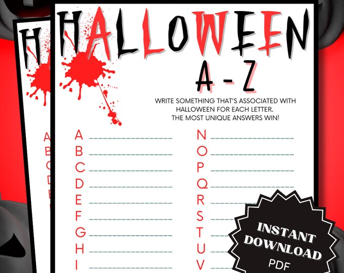 A-Z Halloween Word Game: Printable Activity for Kids & Seniors (digital ...