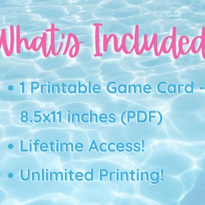 A-Z Pool Party Word Game: Printable Kids Activity (digital Download) - Etsy
