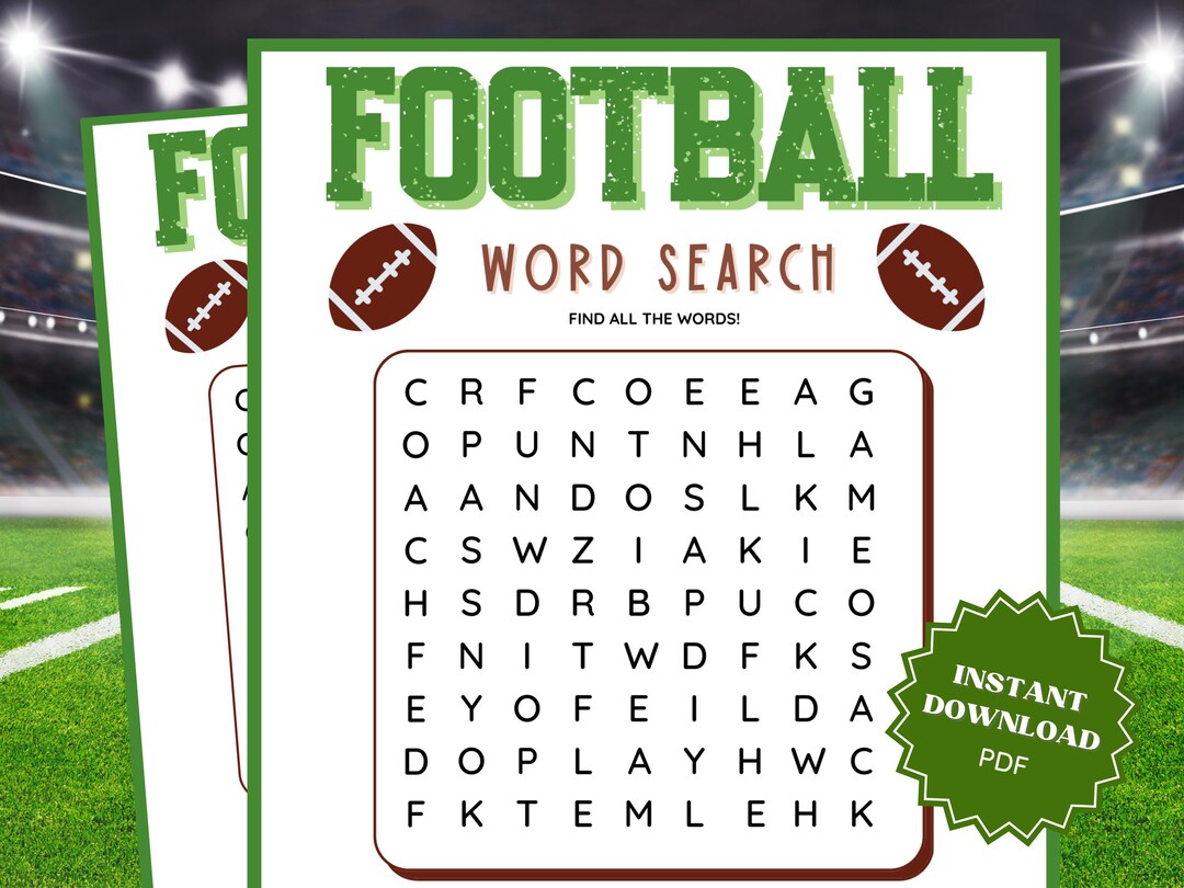Word Search Super Bowl Party Game, Kids Word Search, Super Bowl Games ...