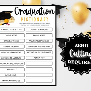 Pictionary Printable Graduation Game, Pictionary Game, Group Party ...