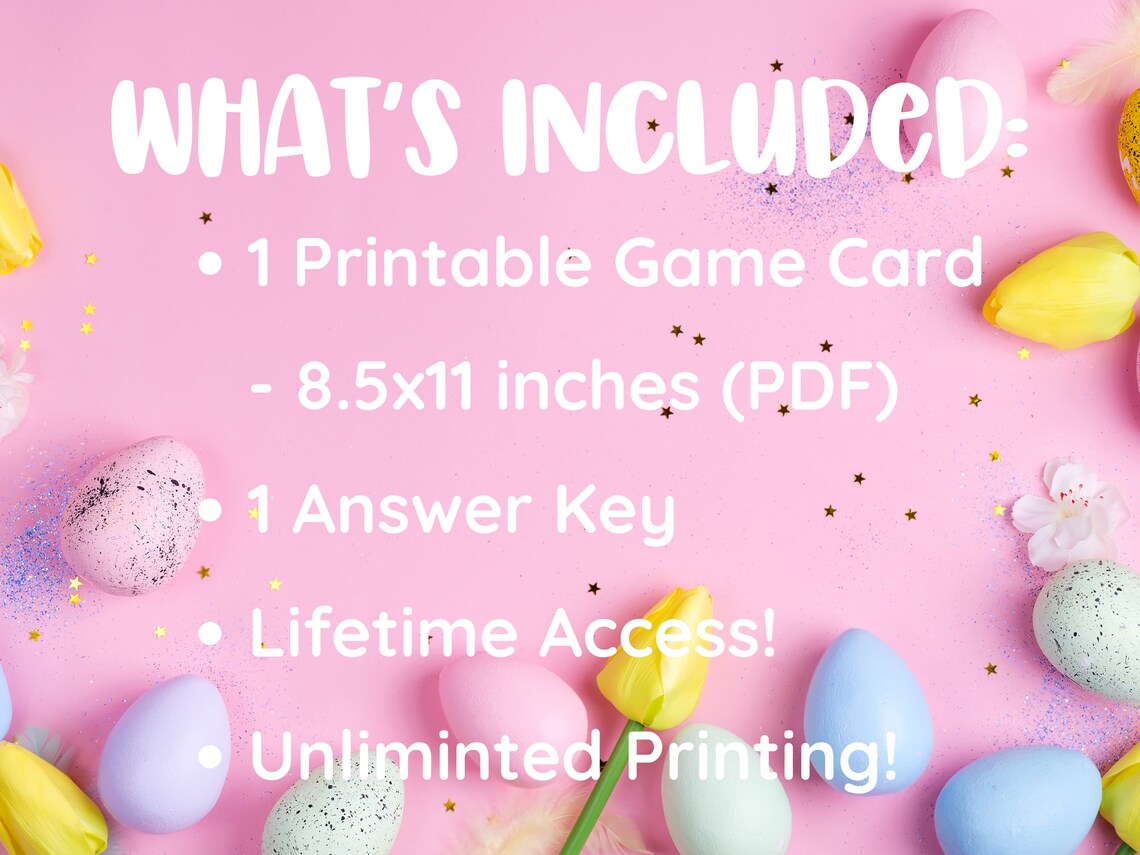 Rabbit Match up Printable Easter Game Group Games Trivia - Etsy