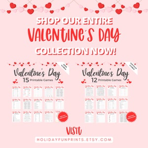 10 Valentines Game Bundle Vol. 2, Valentines Games Printable ...